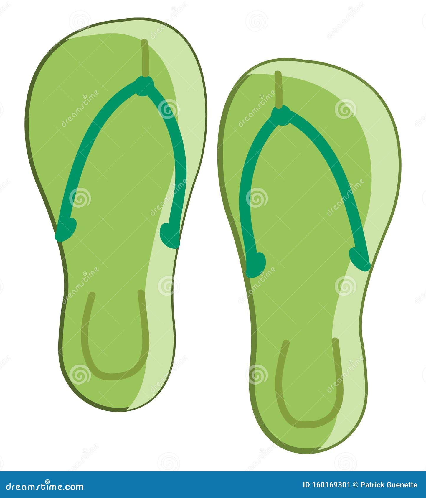 Green Slippers, Vector or Color Illustration Stock Illustration ...