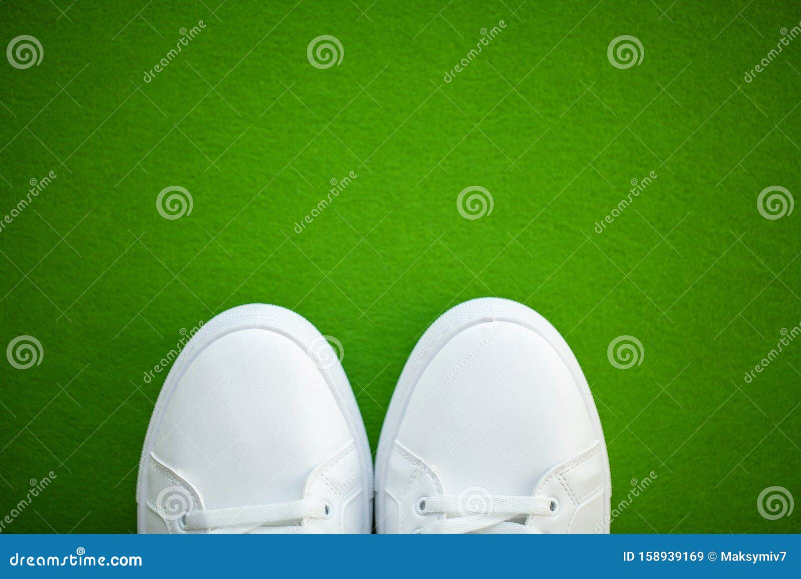 Pair of New Stylish White Sneakers on Floor at Home Stock Image - Image ...