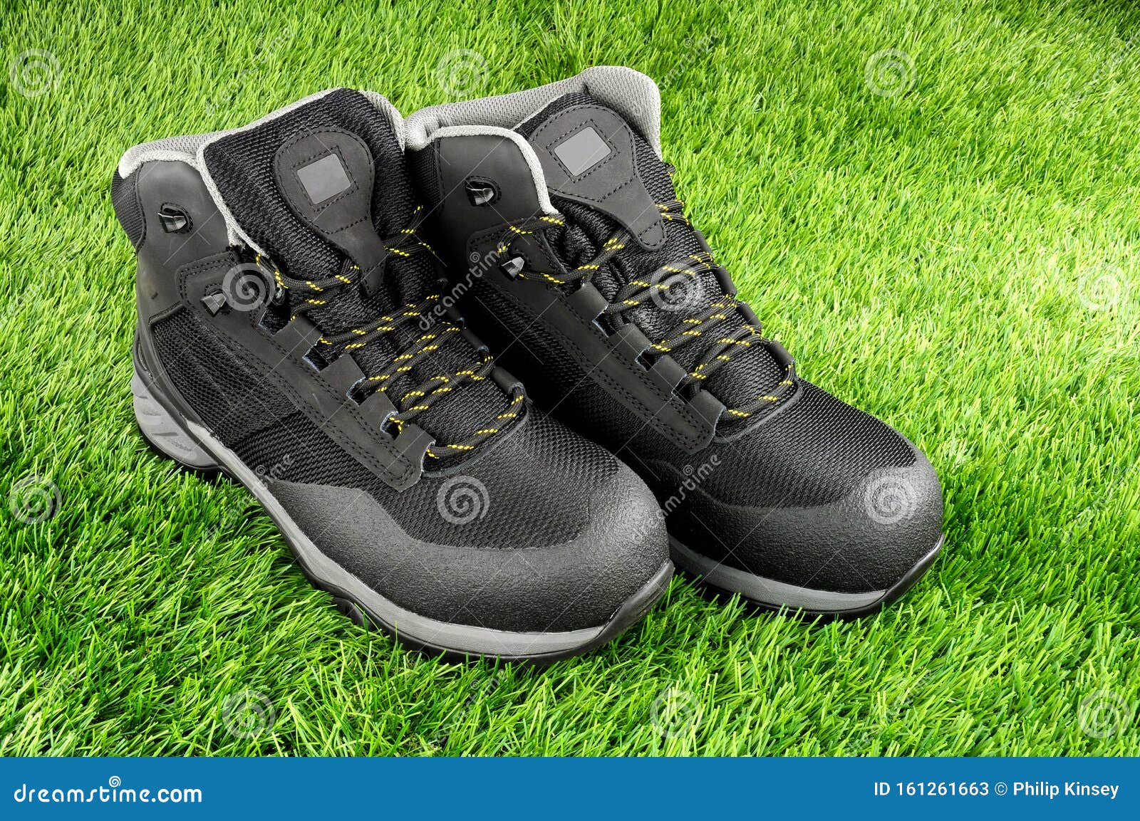 Pair of New Work Safety Boots Stock Image - Image of right, shoes ...