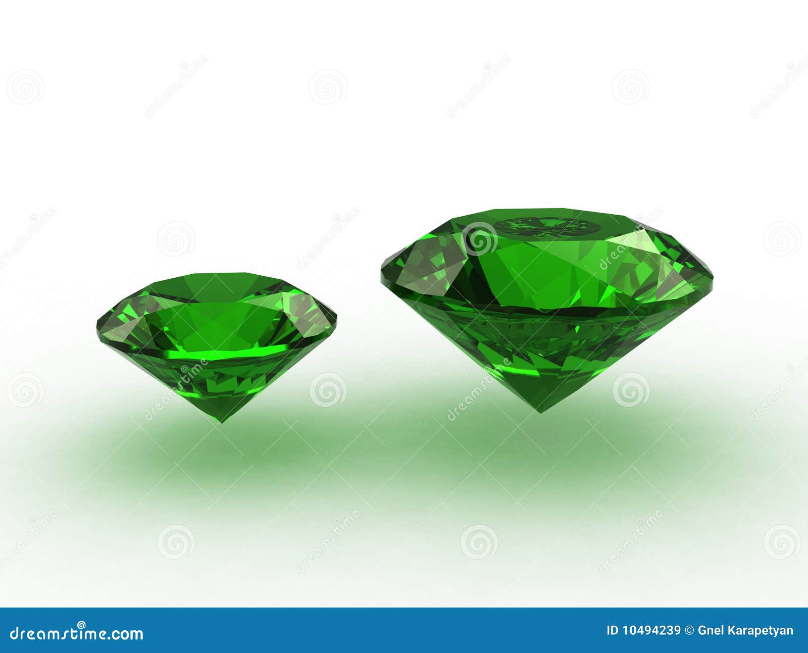 Pair of Nice Round Emerald Gems Stock Illustration - Illustration of ...