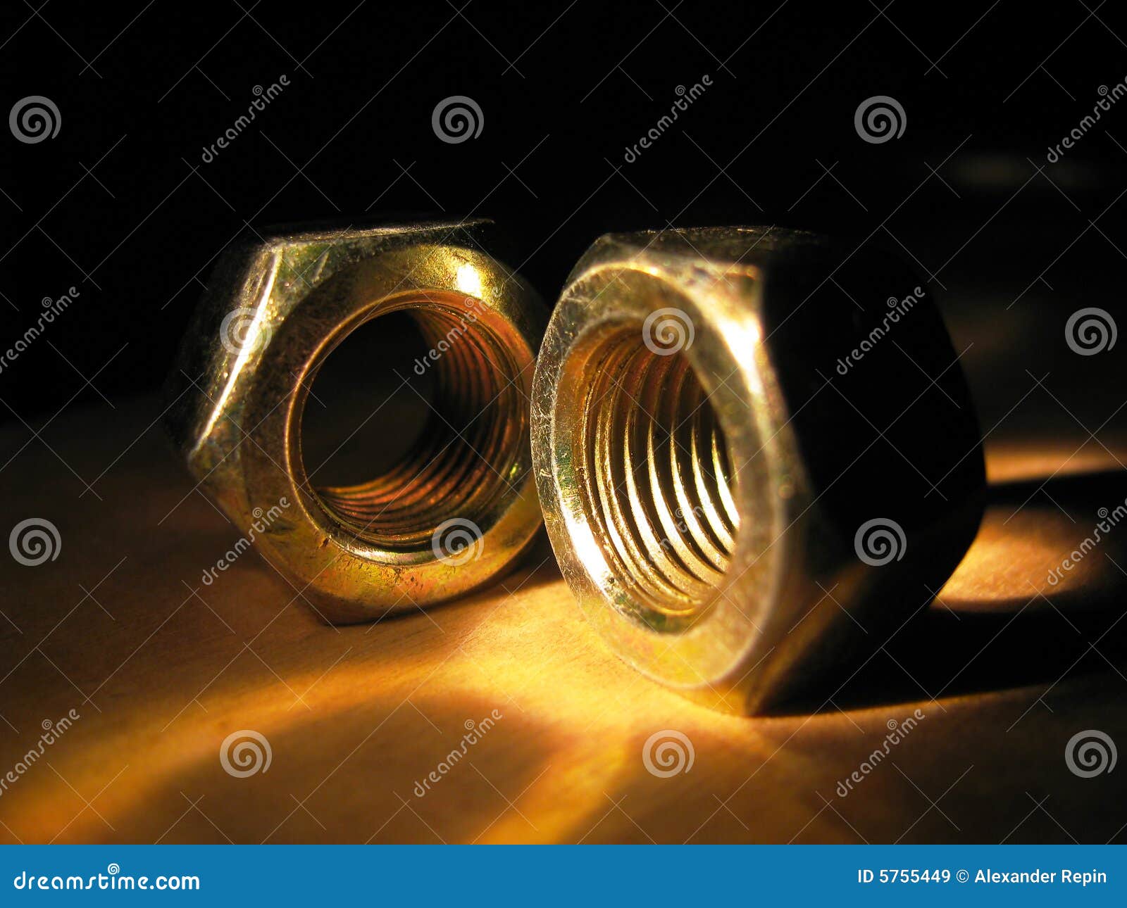 Pair of nuts stock image. Image of mechanics, facet, steel - 5755449