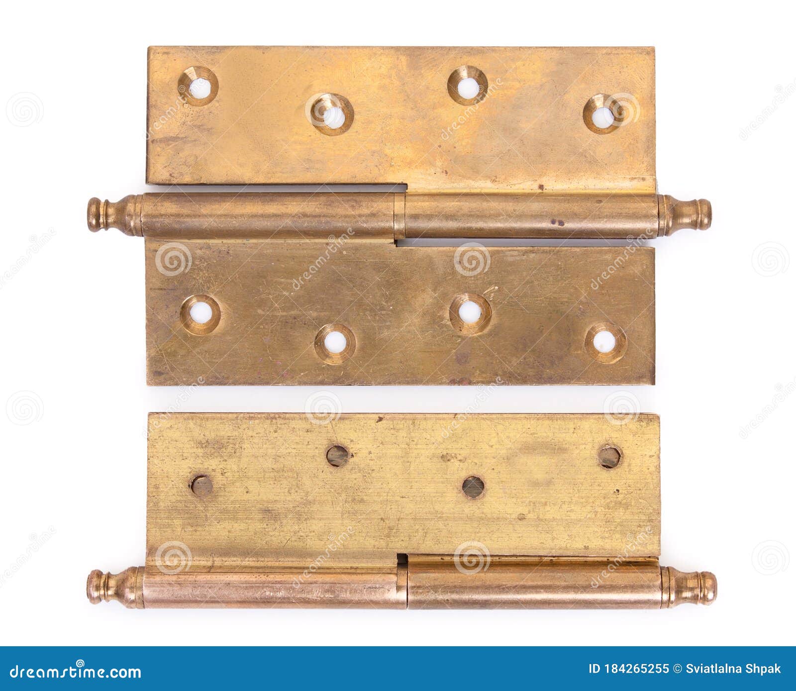Pair of Old Hinges Isolated on a White Stock Image - Image of building ...