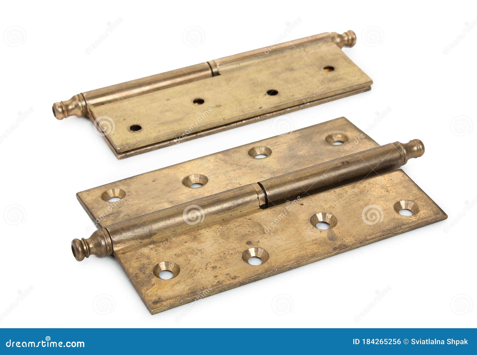 Pair of Old Hinges Isolated on a White Stock Photo - Image of ...