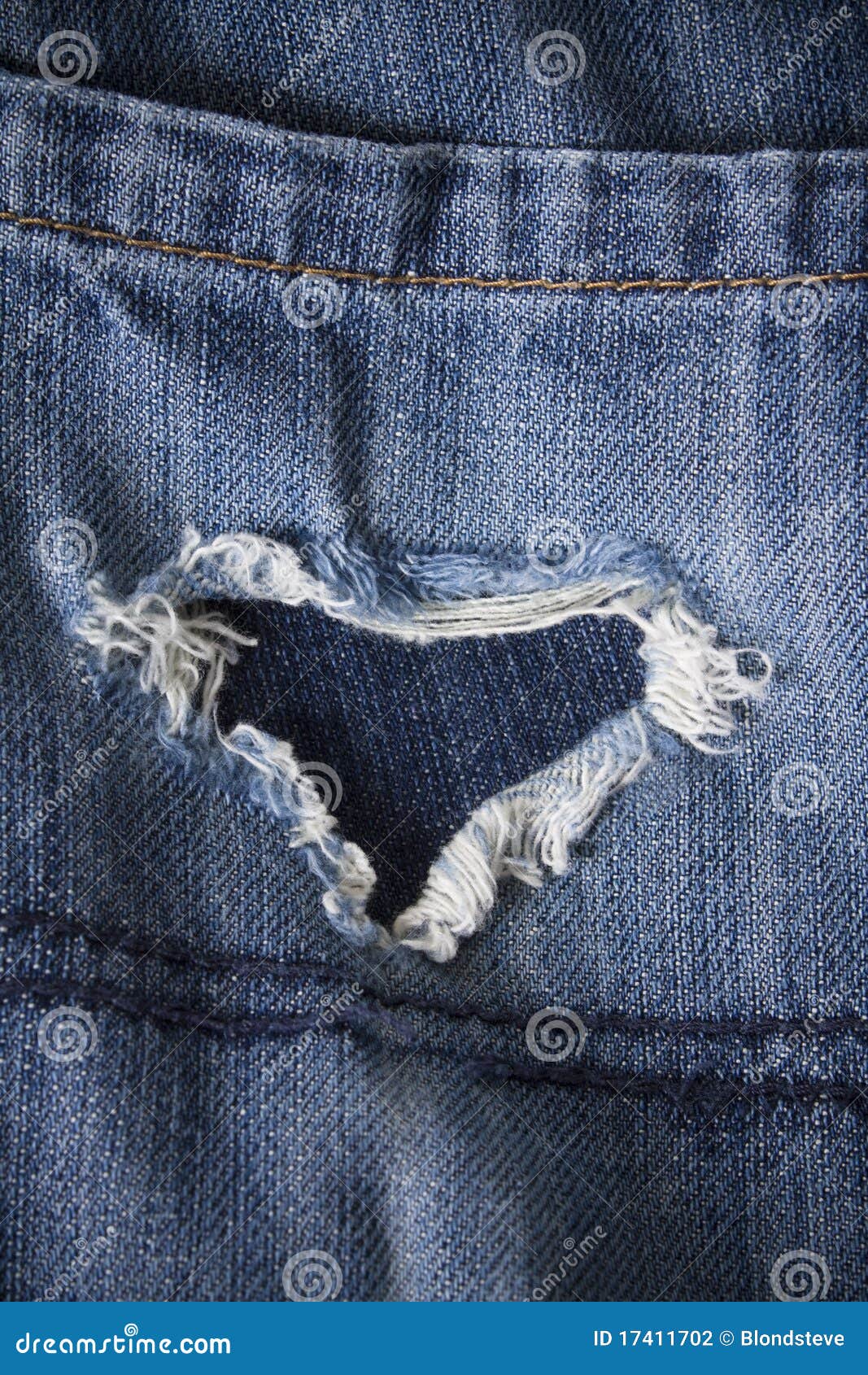 Pair of Old Jeans with Heart Shaped Rip Stock Photo - Image of hole ...