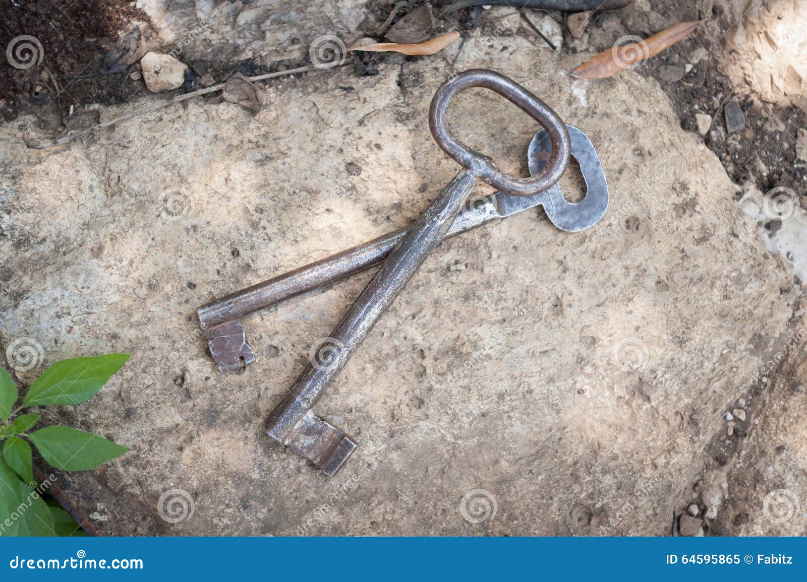 Pair of Old Keys on Rocky Surface Stock Image - Image of iron, safety ...