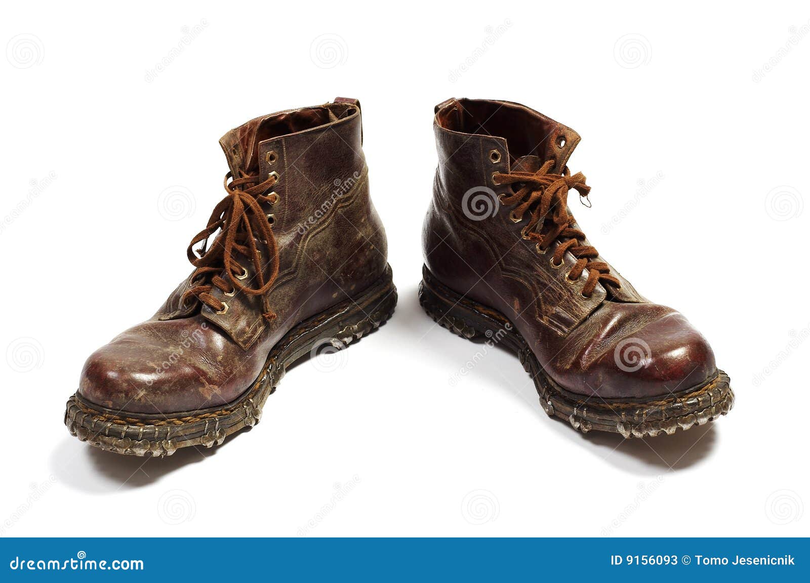 Pair of old leather shoes stock image. Image of retro - 9156093