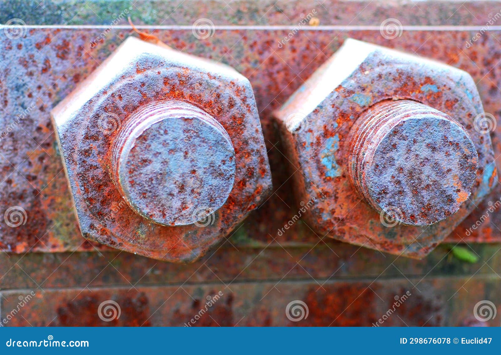 Rusted Nuts on Old Steel Girder Stock Photo - Image of thread, rusty ...