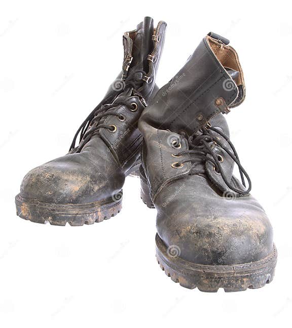Pair of old worn boots stock photo. Image of leather, isolated - 8529054