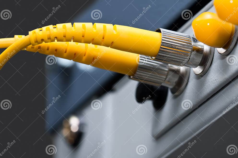 Pair of Optic FC Connectors Stock Image - Image of digital, optic: 14854869