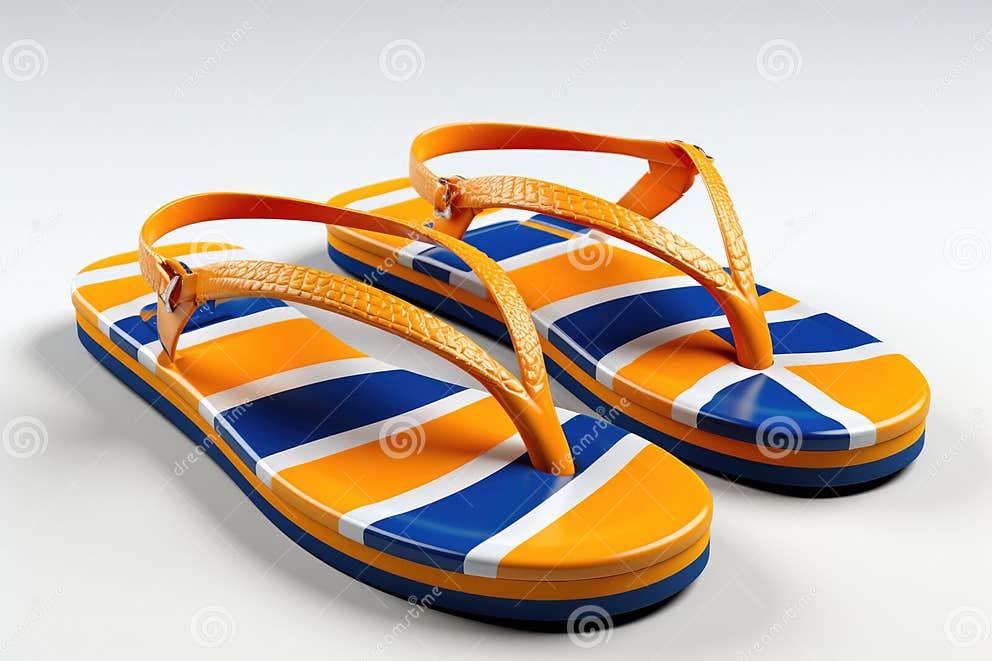 A Pair of Orange and Blue Flip Flop Flop Flop Flop Flop Flop Flop Flop Flop Flop Flop Stock ...