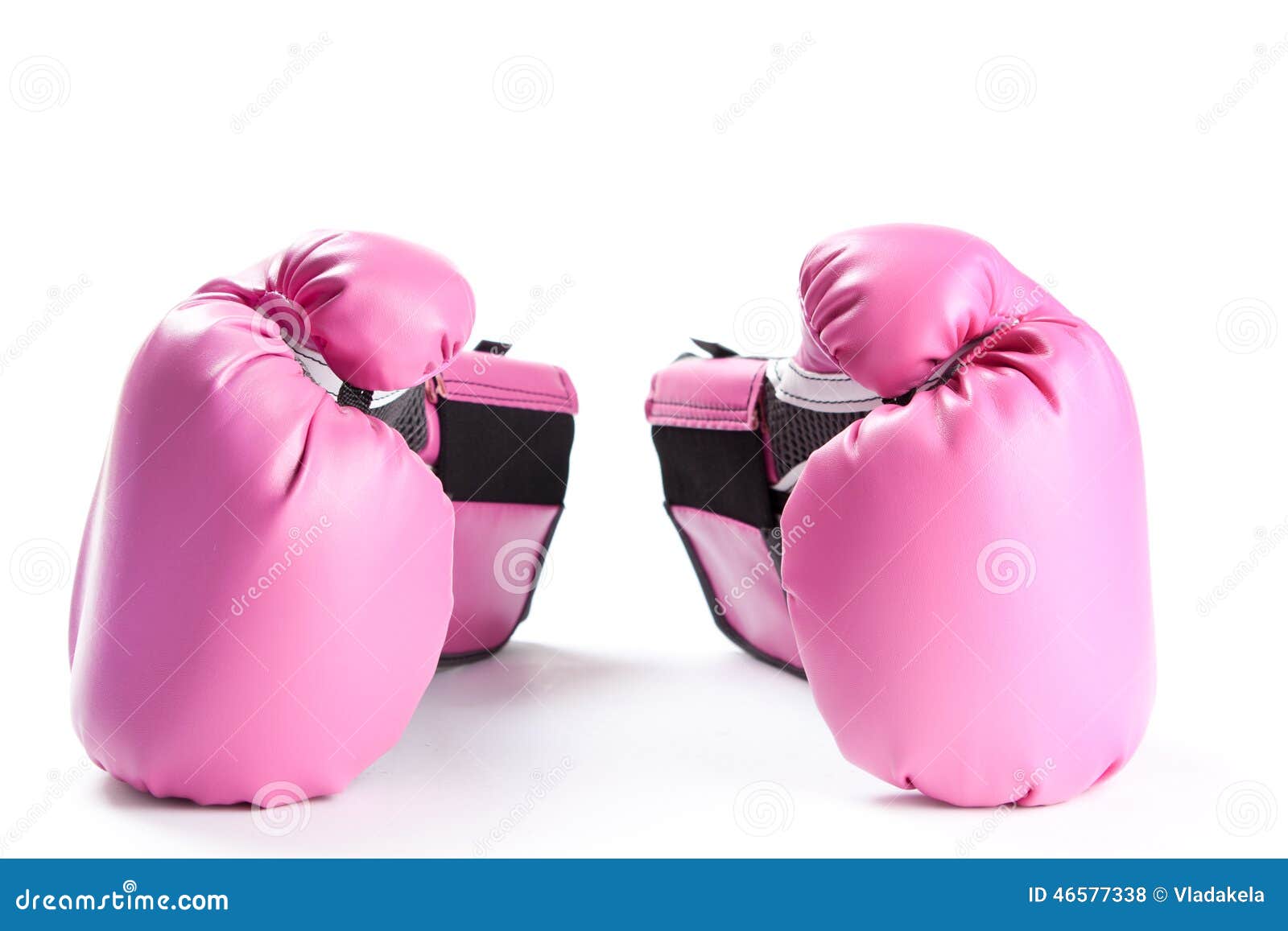 Pair of Pink Boxing Gloves Isolated on White Stock Photo - Image of ...