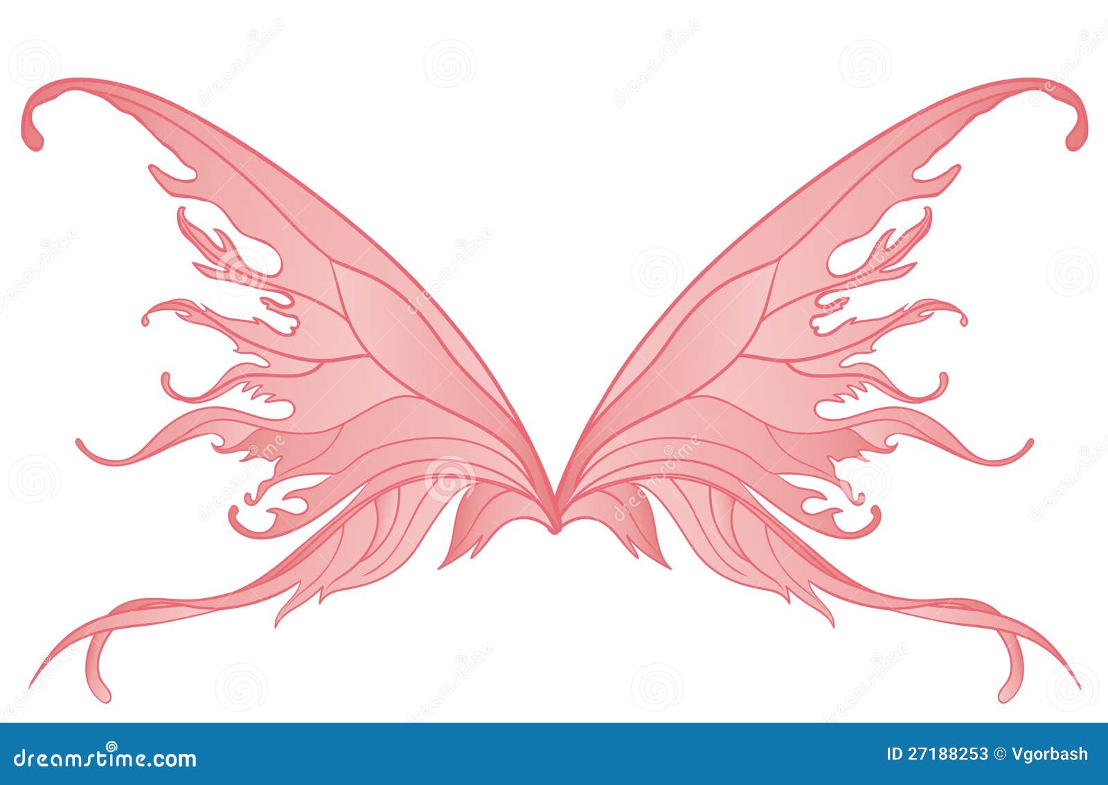 Pair of pink fairy wings stock illustration. Illustration of angelic ...