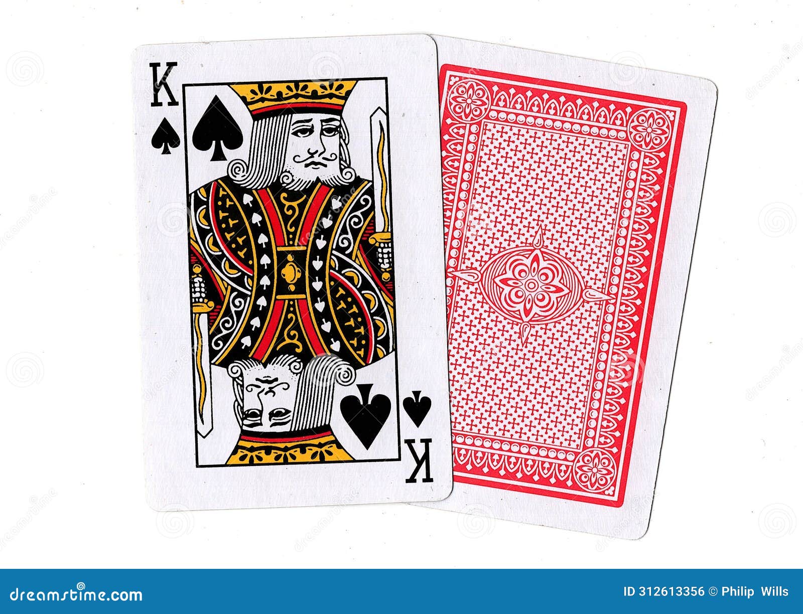 A Pair of Playing Cards with the King of Spades Revealed. Stock ...