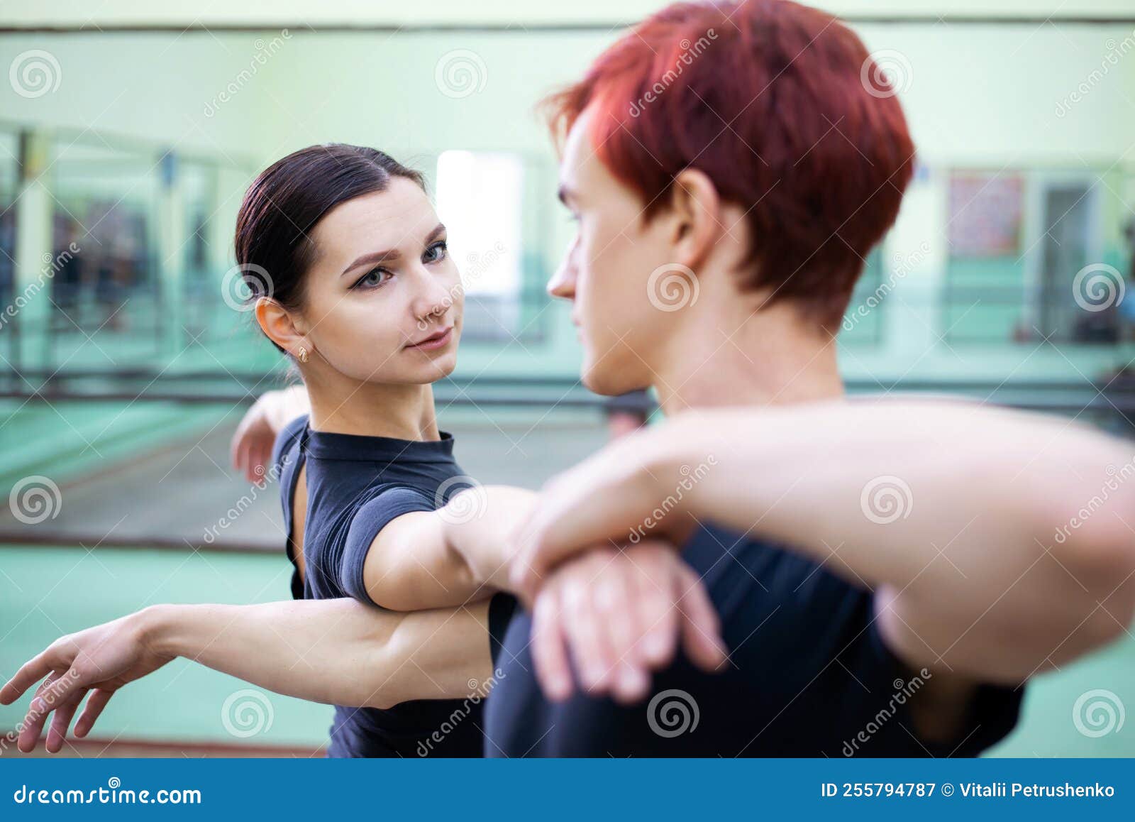 Pair of dancers practicing stock image. Image of dancer - 255794787