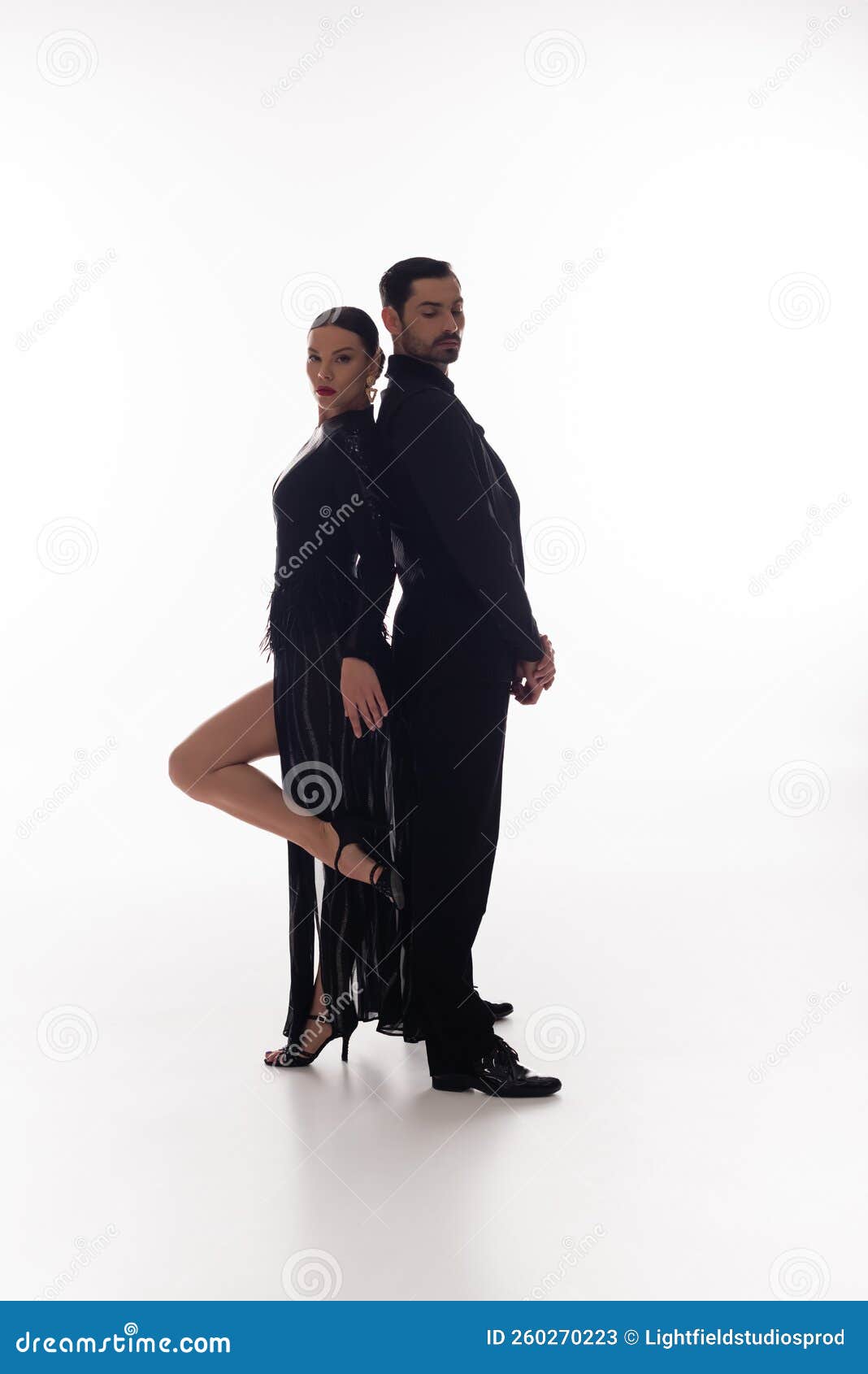 Pair of Professional Dancers Standing Back Stock Image - Image of ...