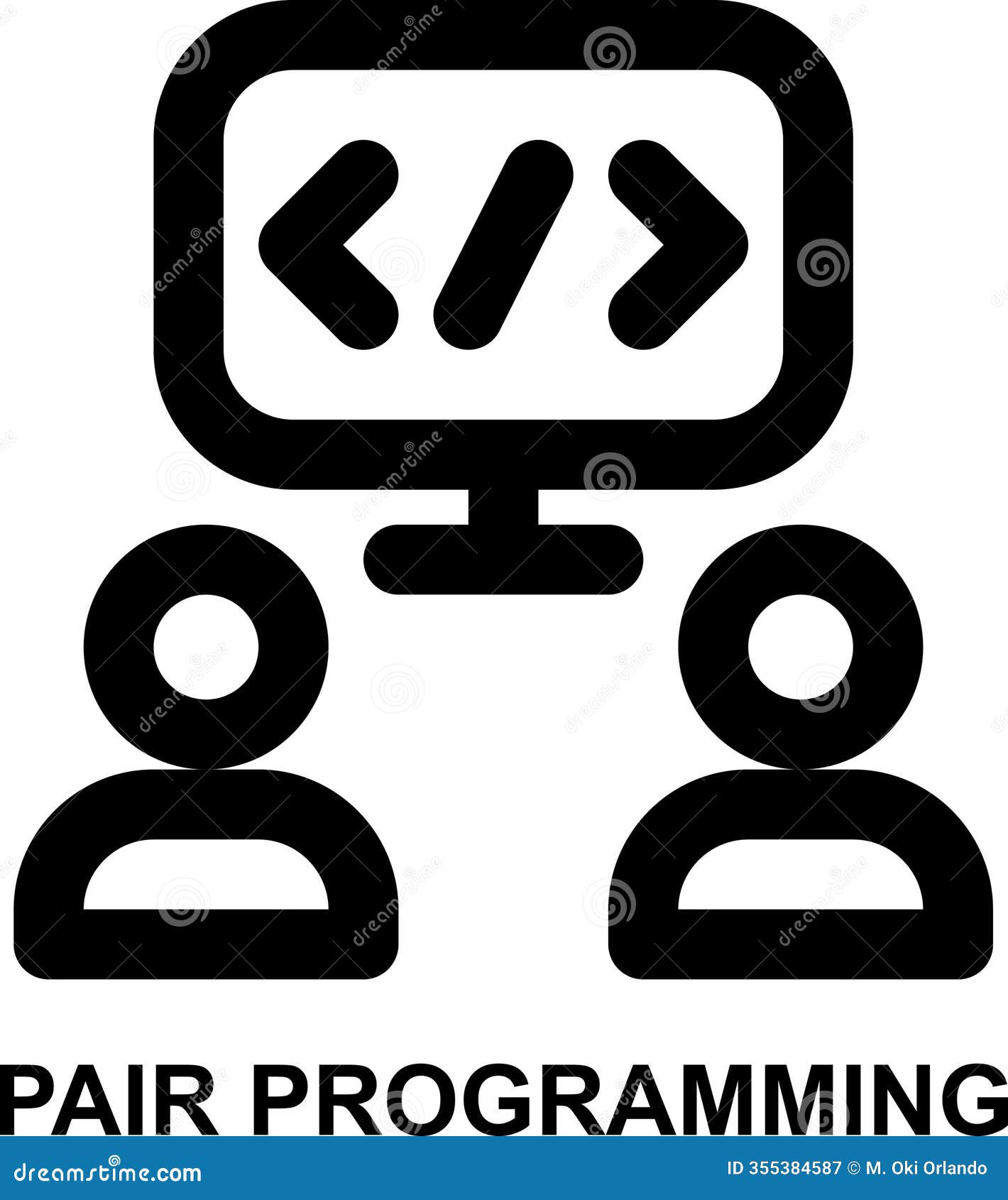 Pair Programming, Programming, Coding, Programmer, Team, Collaboration Outline Icon Stock Vector ...