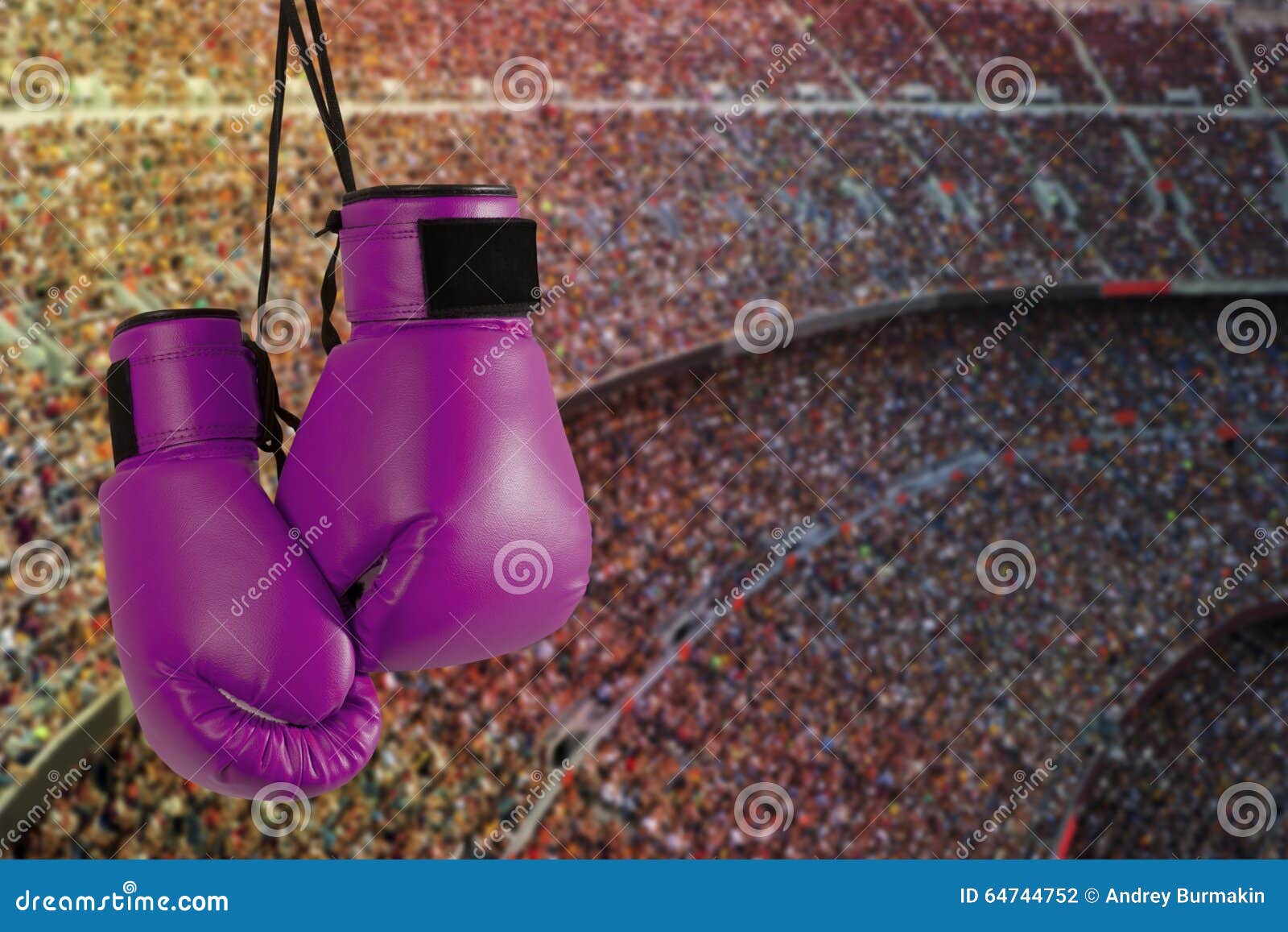 Pair of Purple Boxing Gloves Stock Photo - Image of knock, padding ...