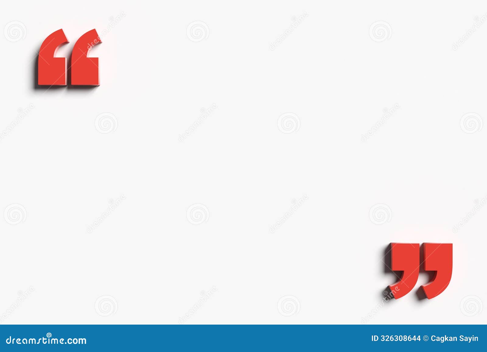 Pair of Quotation Marks Framing a Text Box on White Background Stock ...