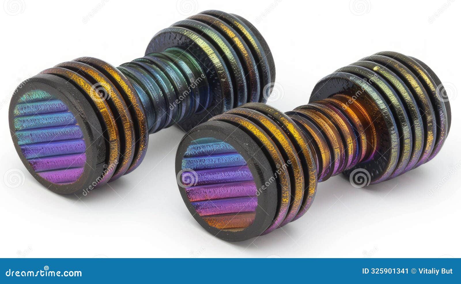 Pair of Rainbow-colored Plugs Stand Out Against a Plain White ...