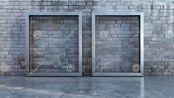 A Pair of Rectangular Frames with a Sleek Metallic Finish and Sharp ...