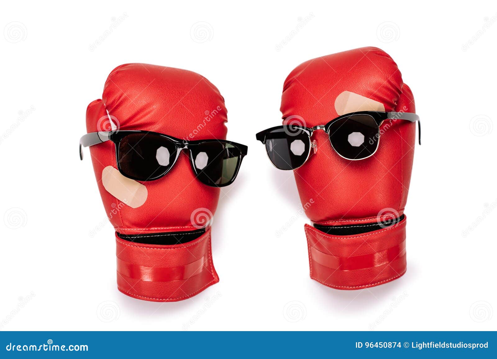 Pair of Red Boxing Gloves in Sunglasses Making Smiley Composition Stock ...