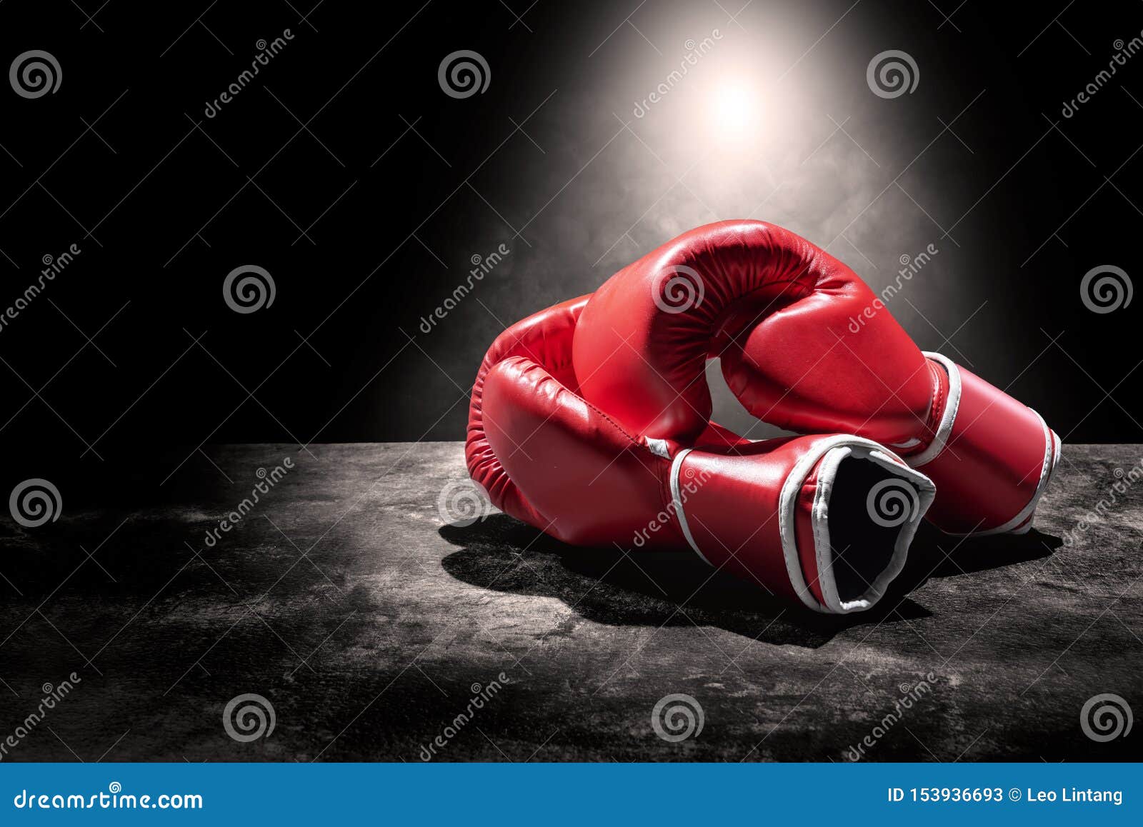 Pair of Red Boxing Gloves Under the Light Stock Image - Image of pair ...