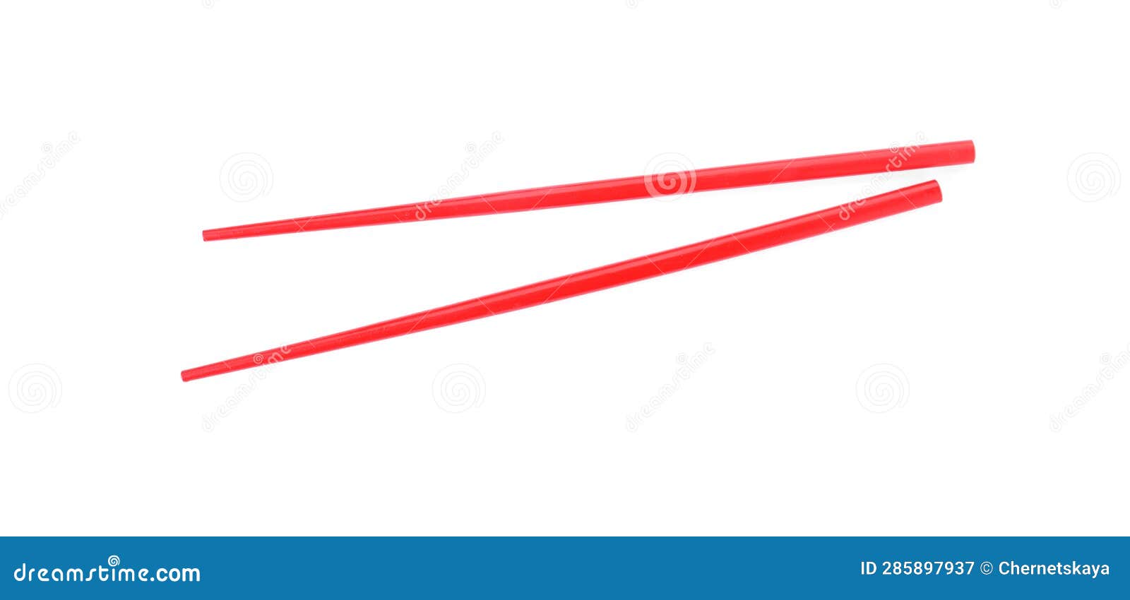 Pair of Red Chopsticks Isolated on White, Top View Stock Image - Image ...