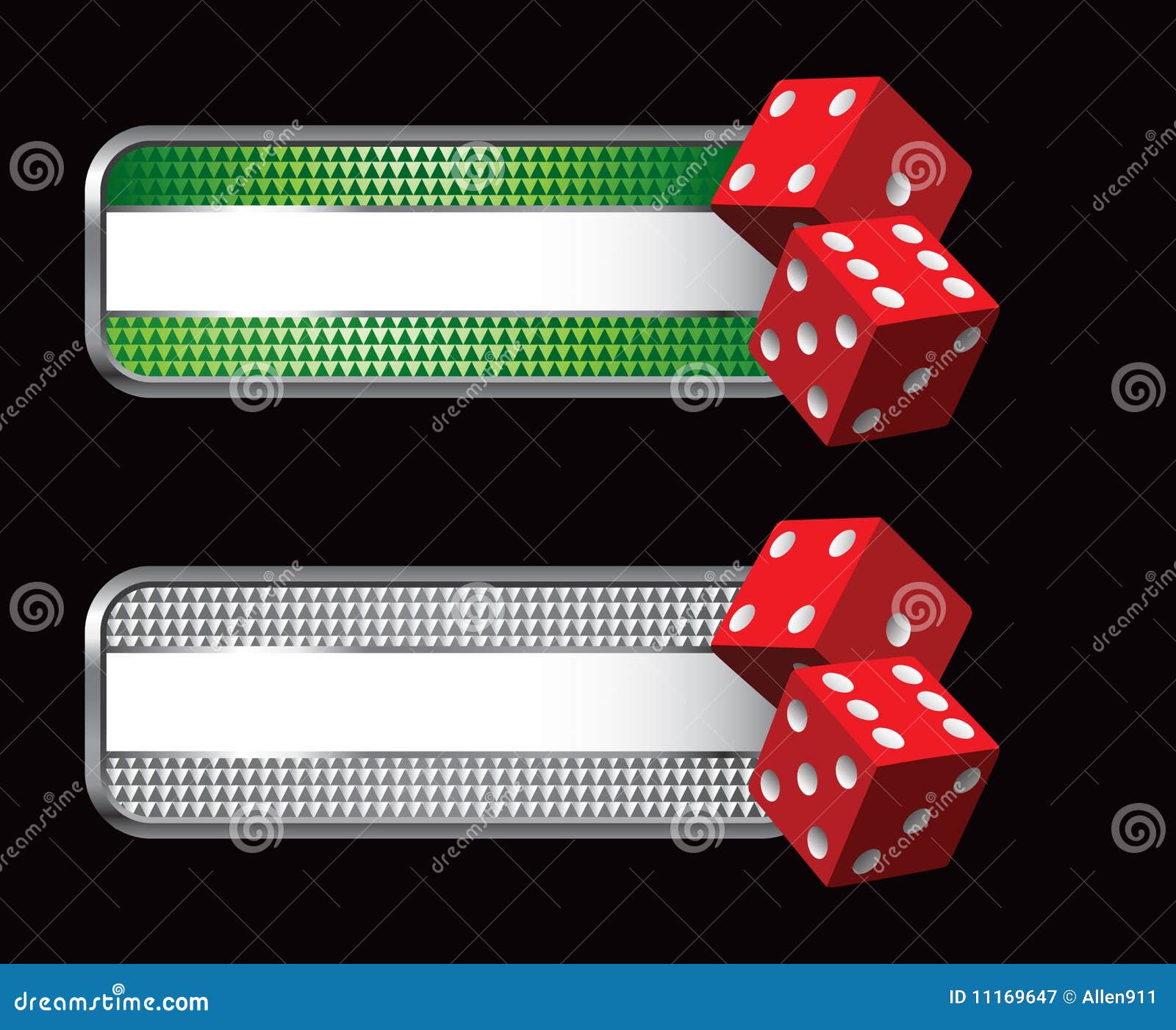 Pair of Red Dice on Specialized Banners Stock Vector - Illustration of ...