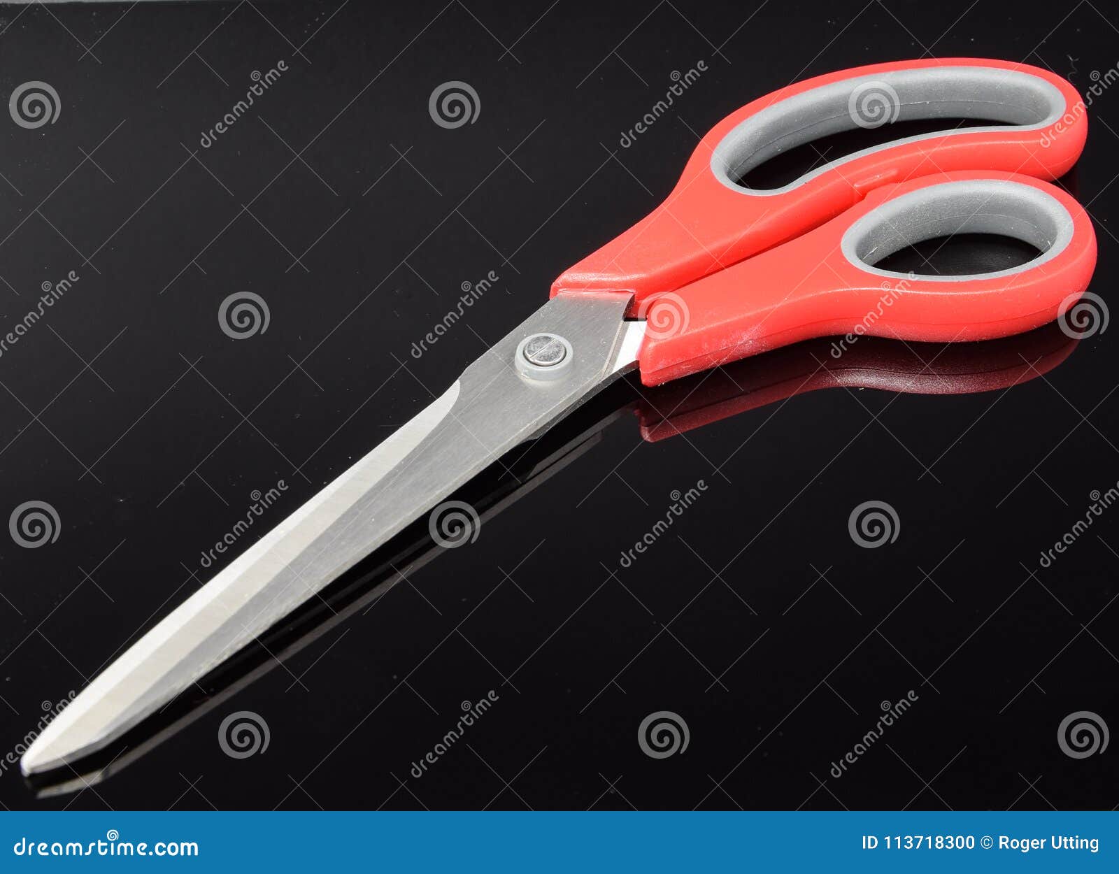 Red handled scissors stock photo. Image of scissors - 113718300