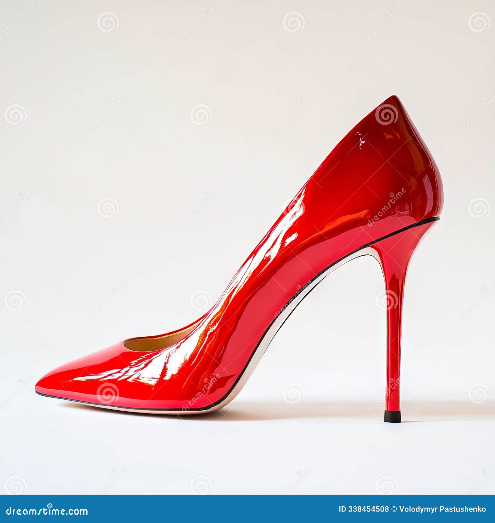A Pair of Red High Heels on a White Background Stock Photo - Image of ...