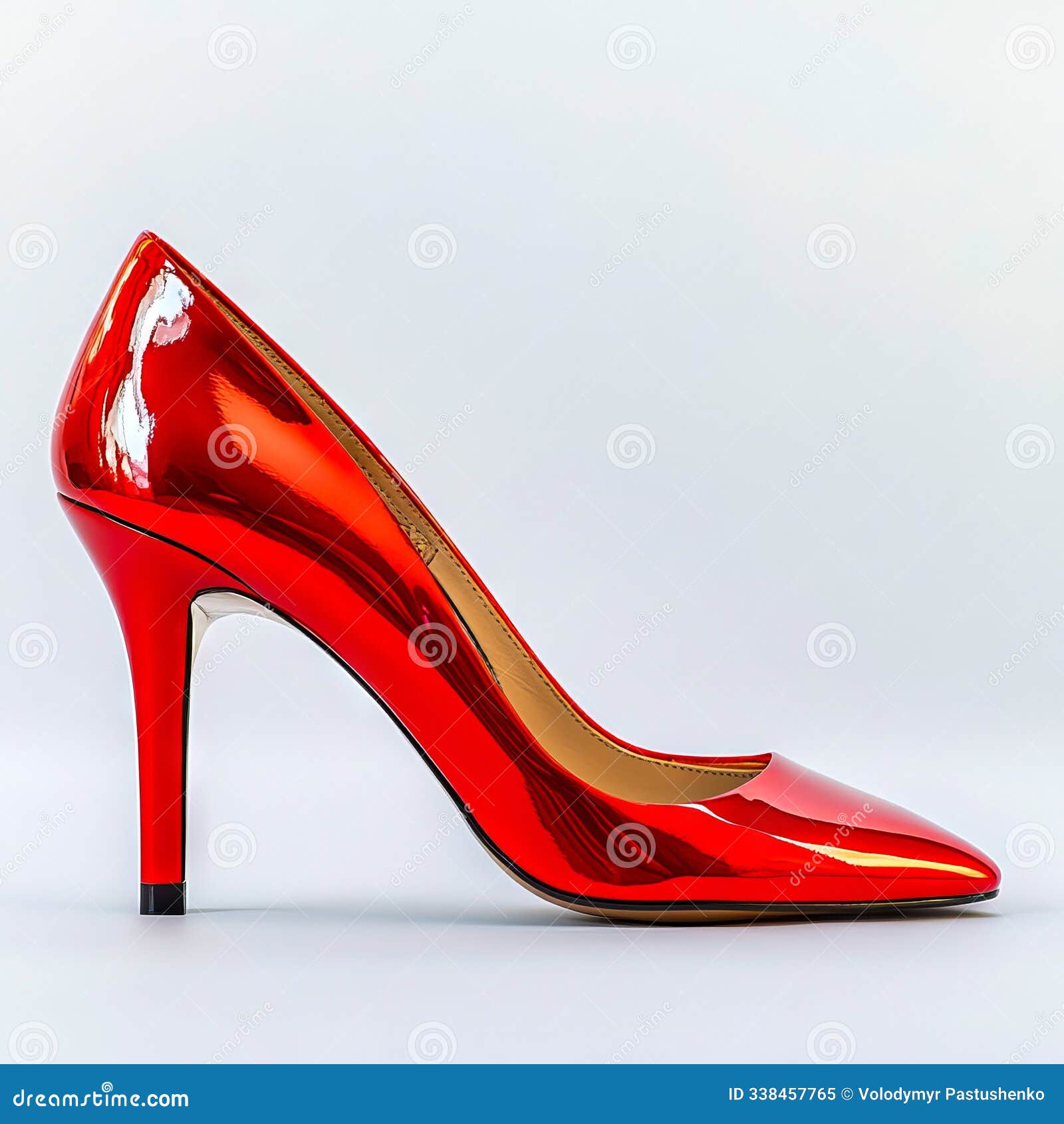 A Pair of Red High Heels on a White Background Stock Image - Image of ...