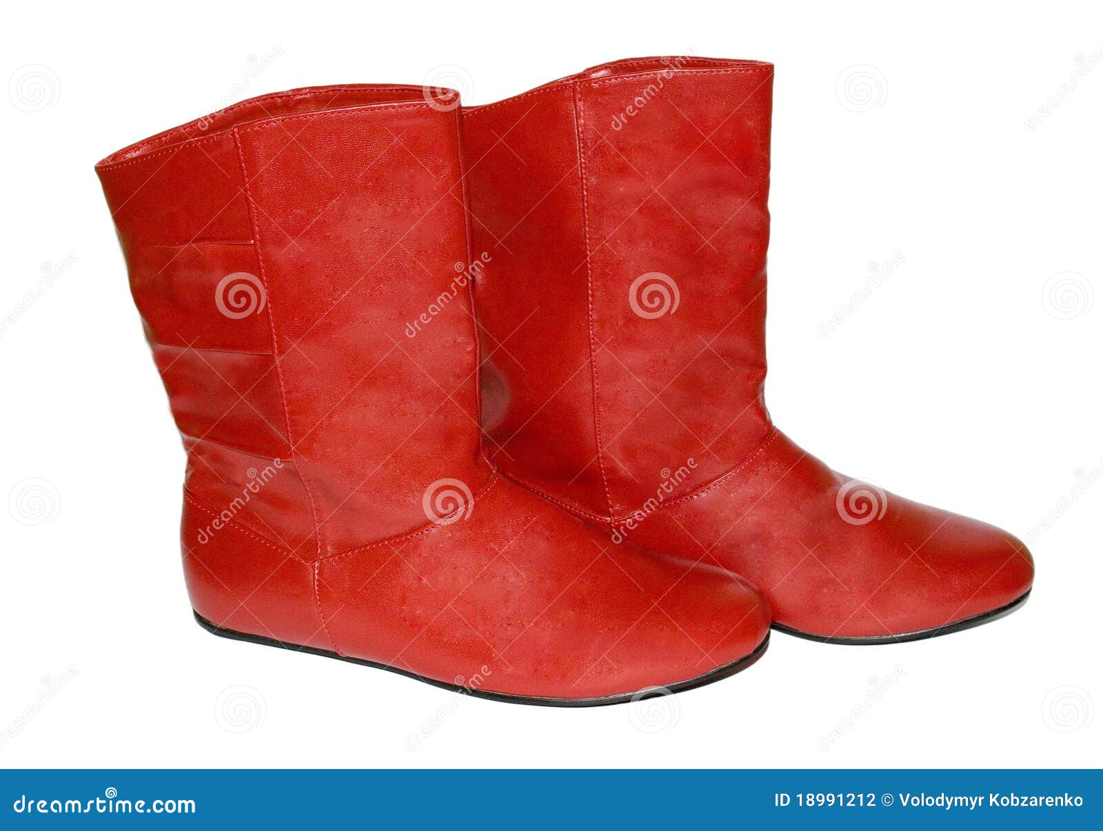 Pair of red leather boots stock photo. Image of footwear - 18991212