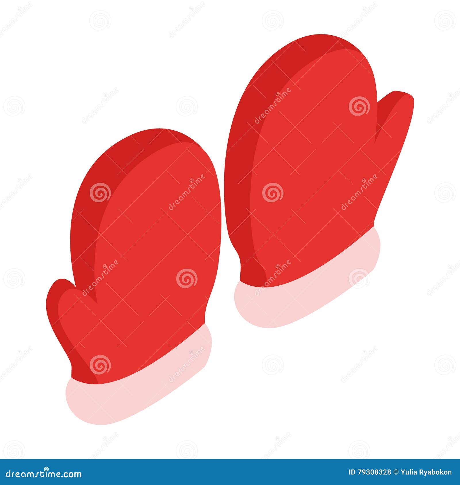 Pair of Red Mittens Icon, Isometric 3d Style Stock Vector ...