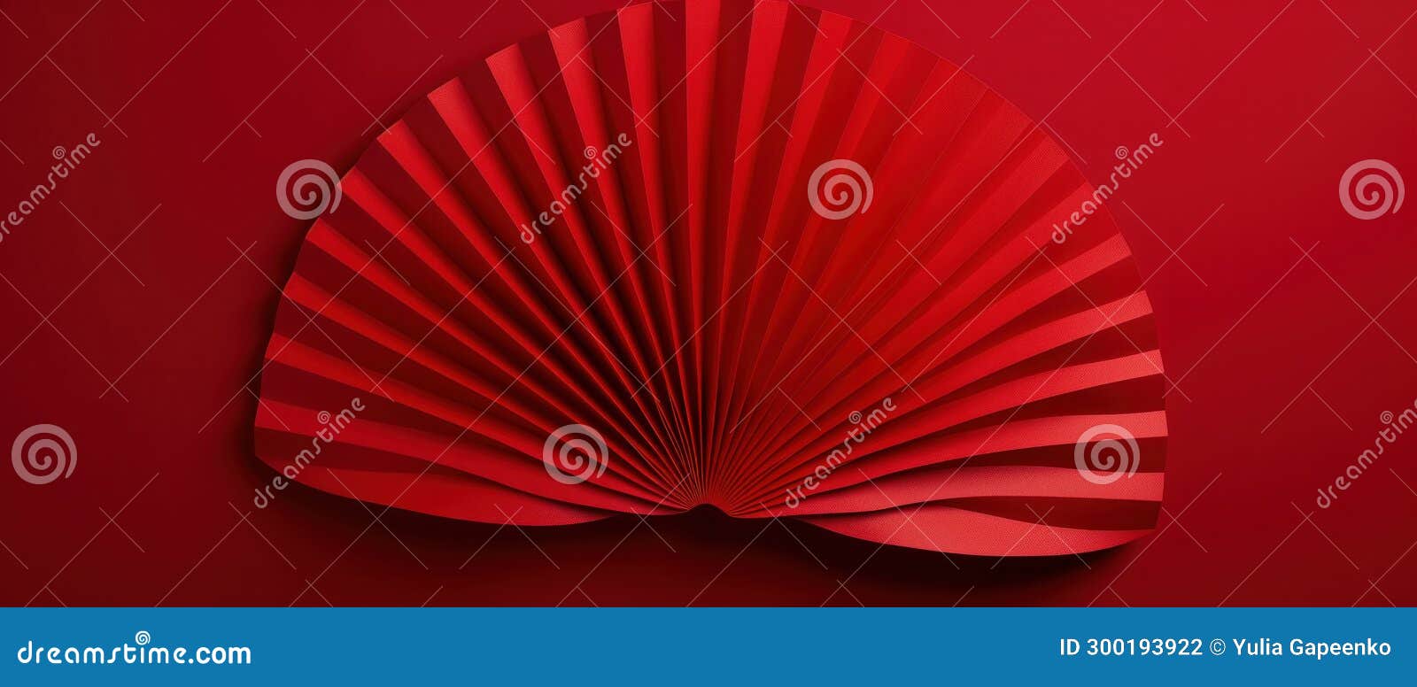 A Pair of Red Paper Fans on a Red Background, Panoramic Scale Stock ...