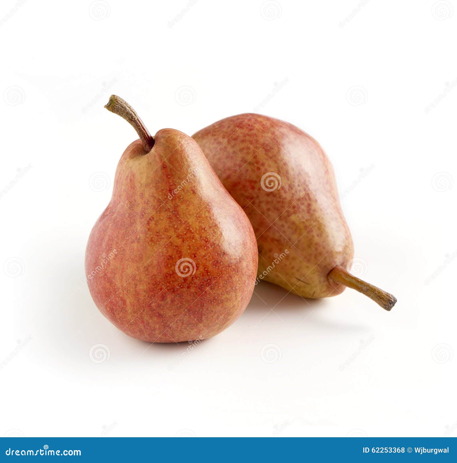 Pair of Red Pears on White Background Stock Photo - Image of nature ...