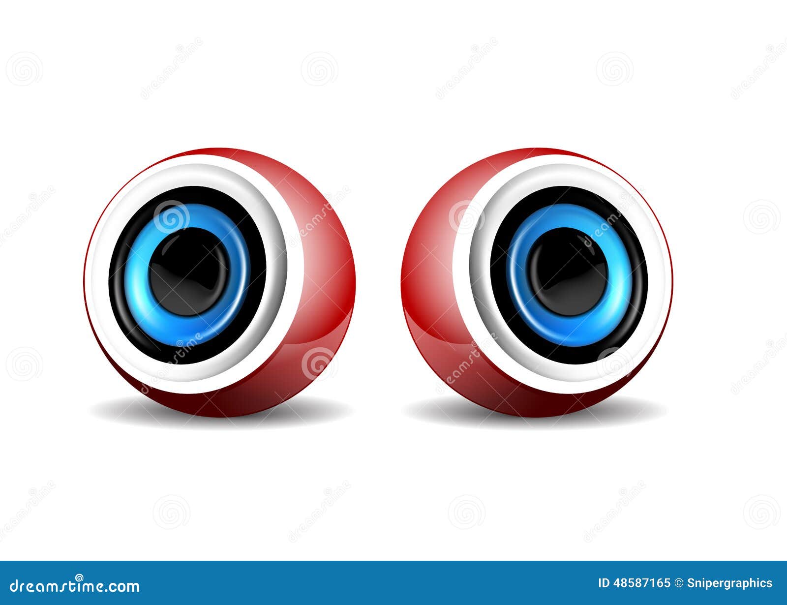 Pair of red speakers stock vector. Illustration of desktop - 48587165