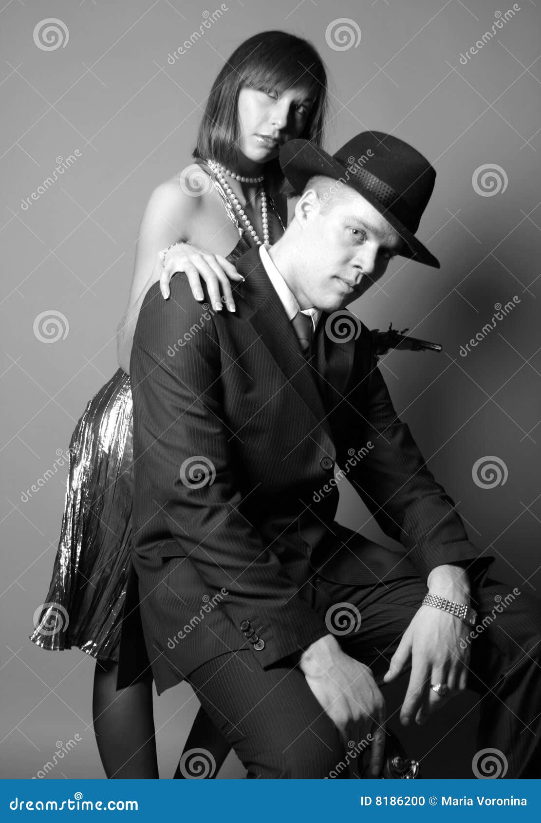 Stylish Gangsters Men, Smoking. Posing On Background Of Railway Royalty ...