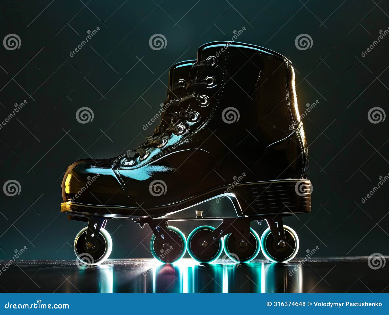 A Pair of Roller Skates with Glowing Lights Stock Photo - Image of ...
