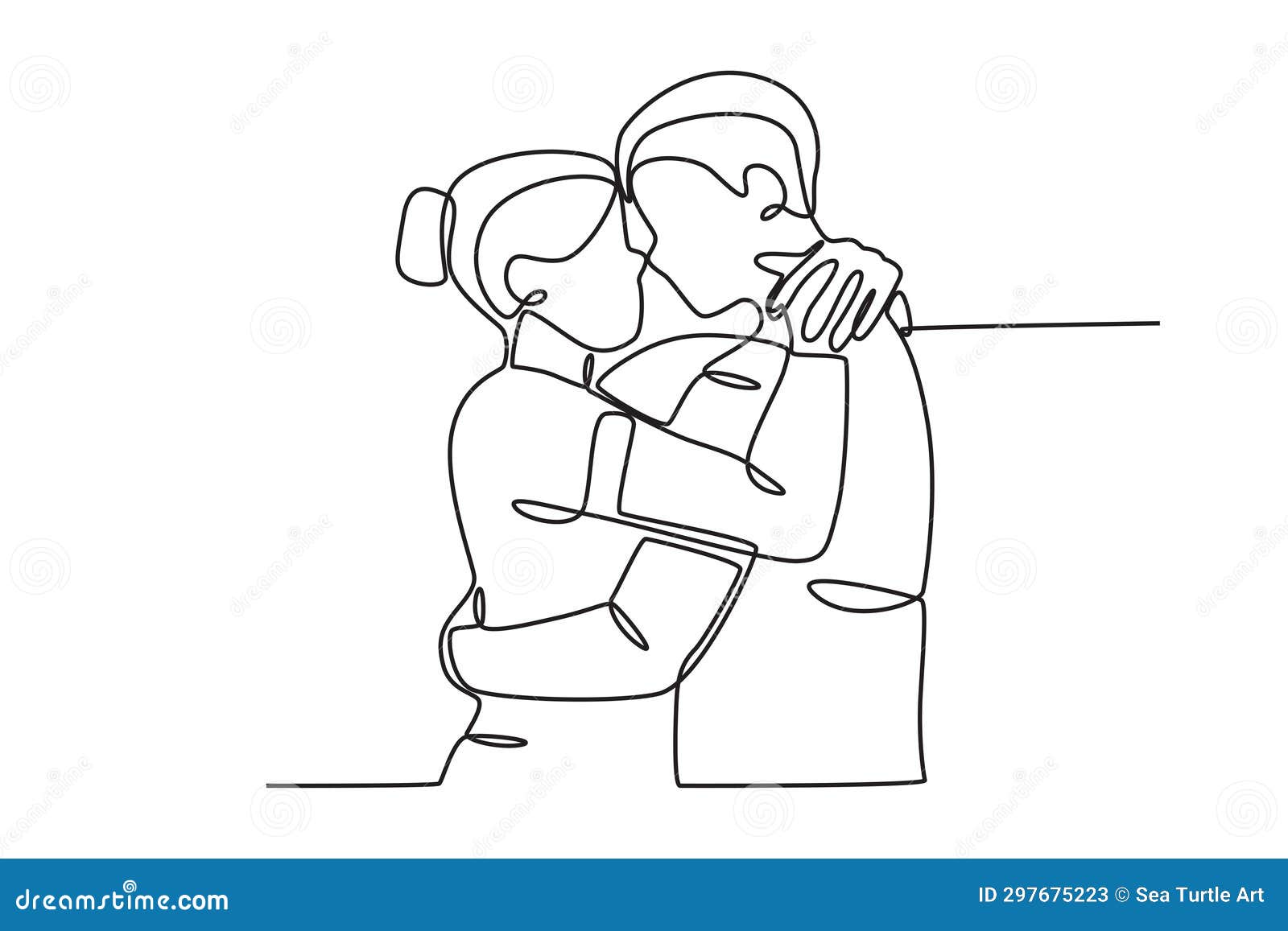 A Pair of Romantic Lovers Hugging Each Other Stock Illustration ...