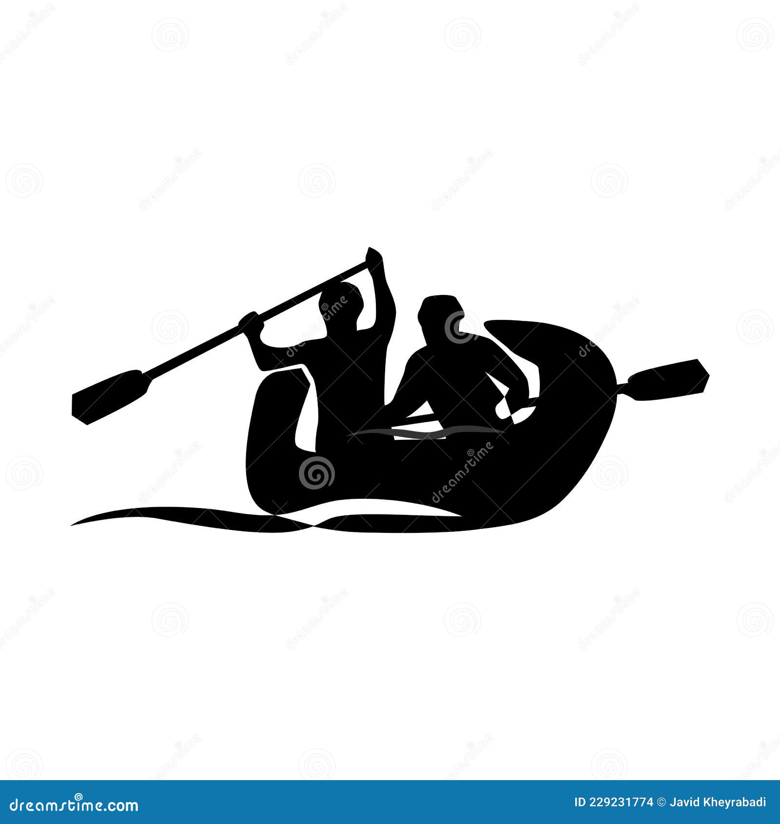 Rowing Man Silhouette With Word Vector Illustration | CartoonDealer.com ...