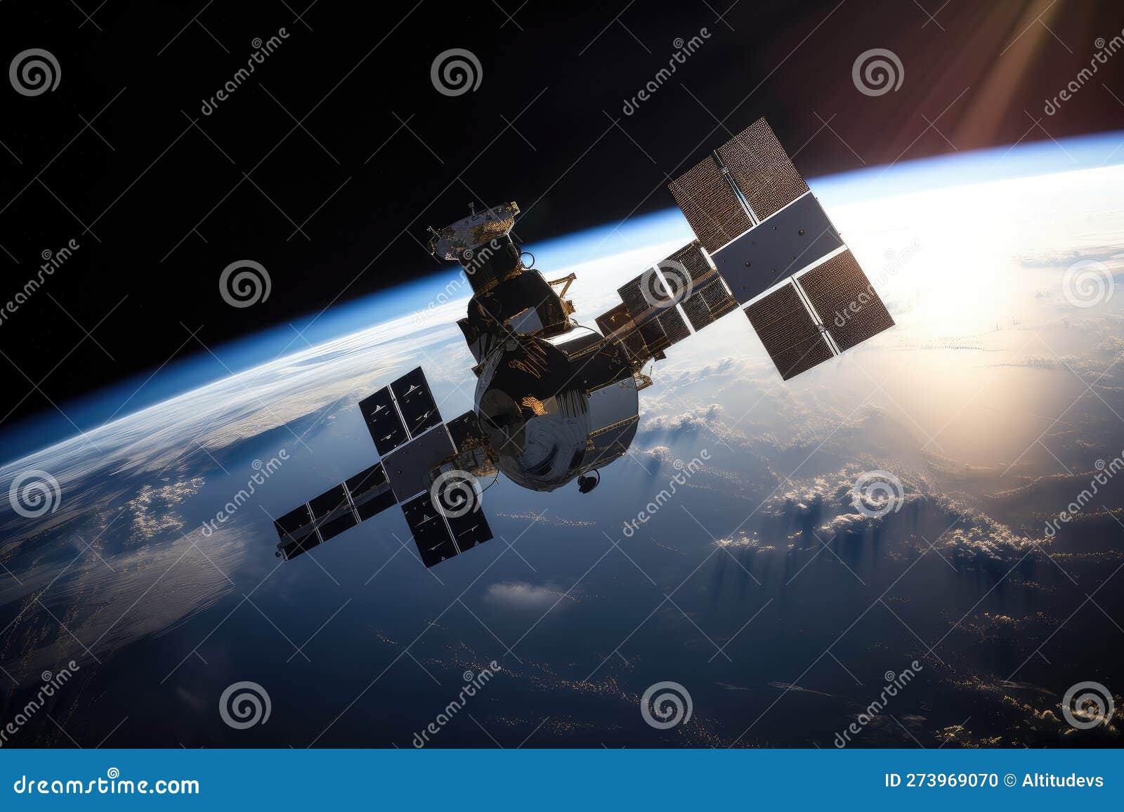 Pair of Satellites Flying in Formation, Completing Coordinated Mission ...