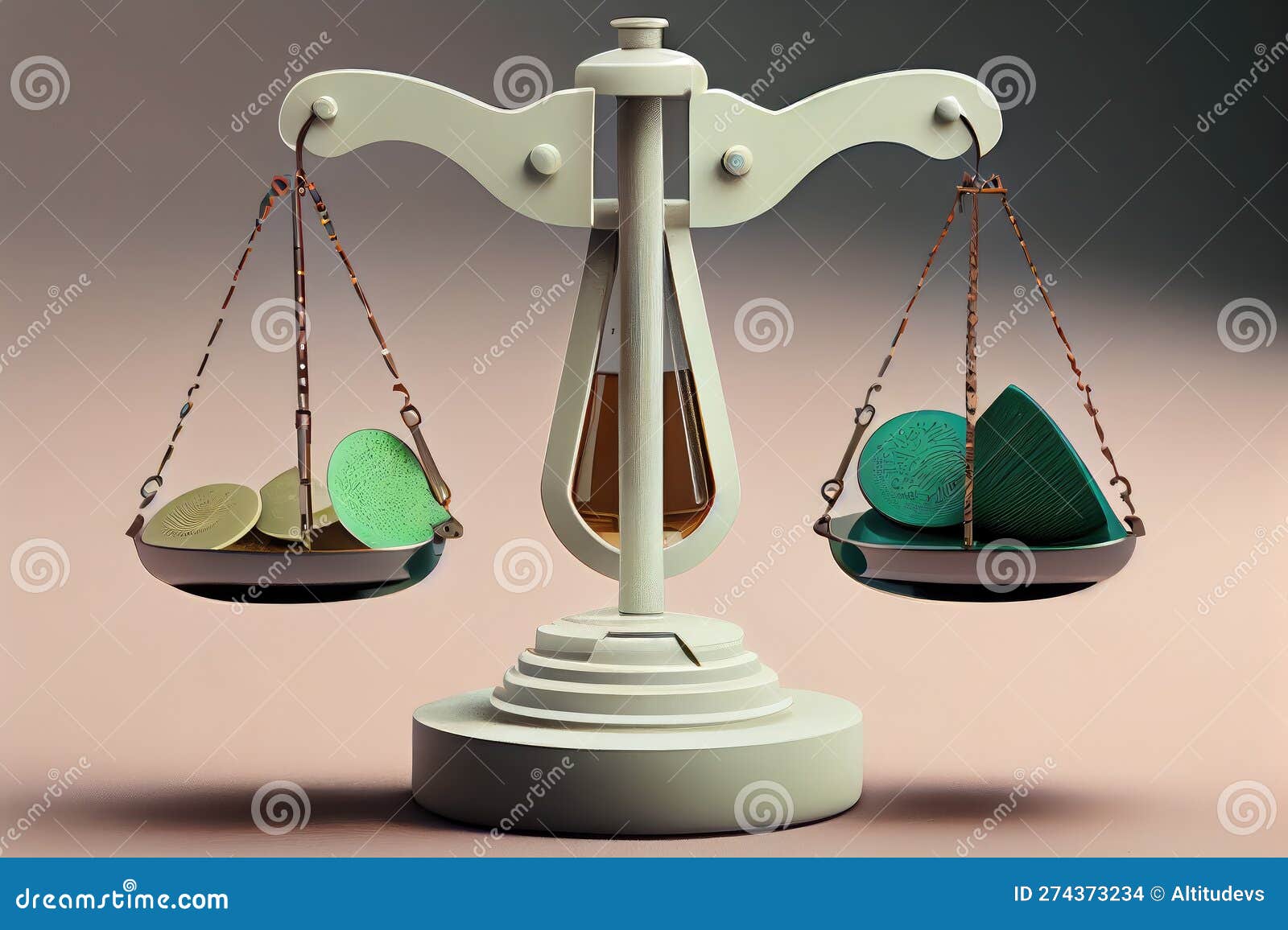 A Pair of Scales, with the Side with Heavier Objects Falling Lower ...