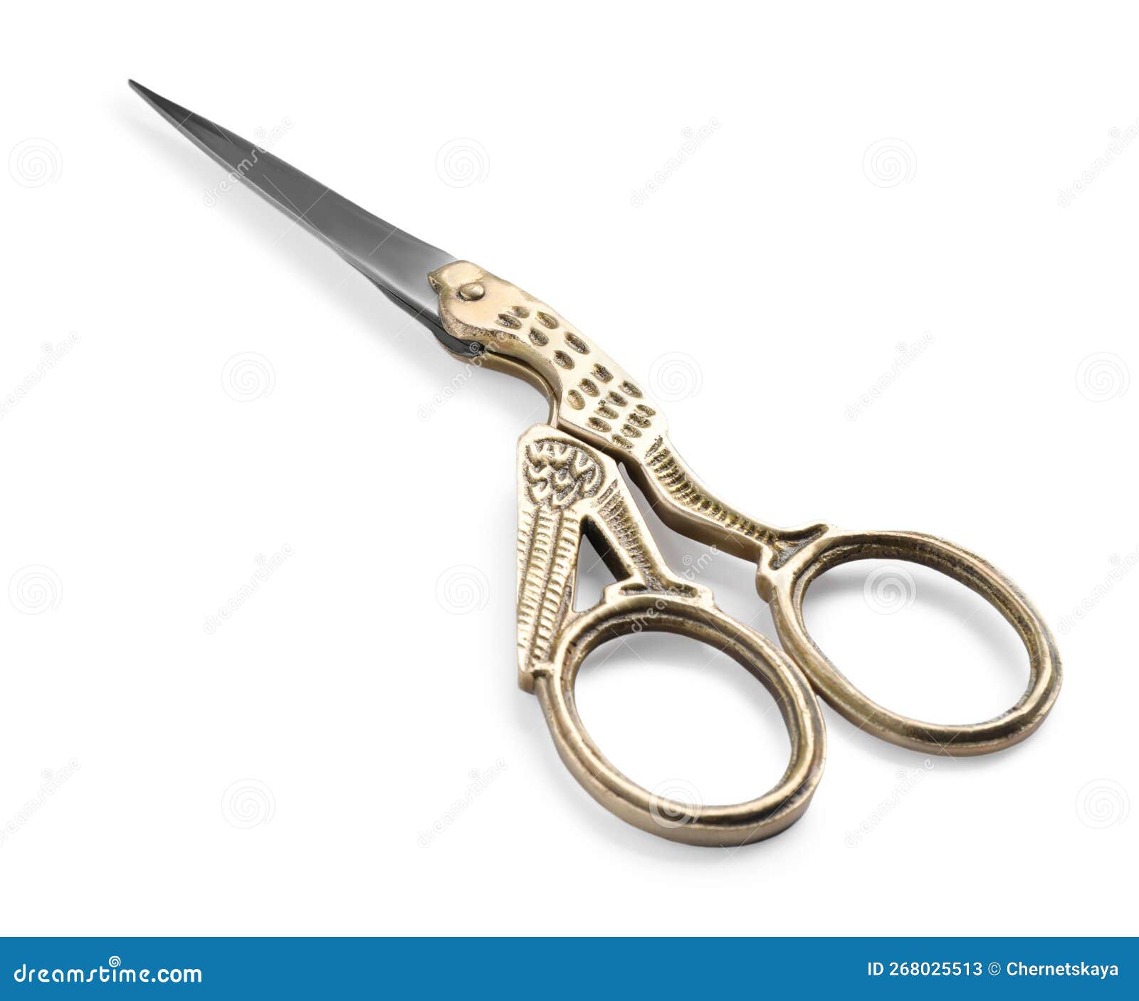 Pair of Scissors with Ornate Handles Isolated on White Stock Image ...