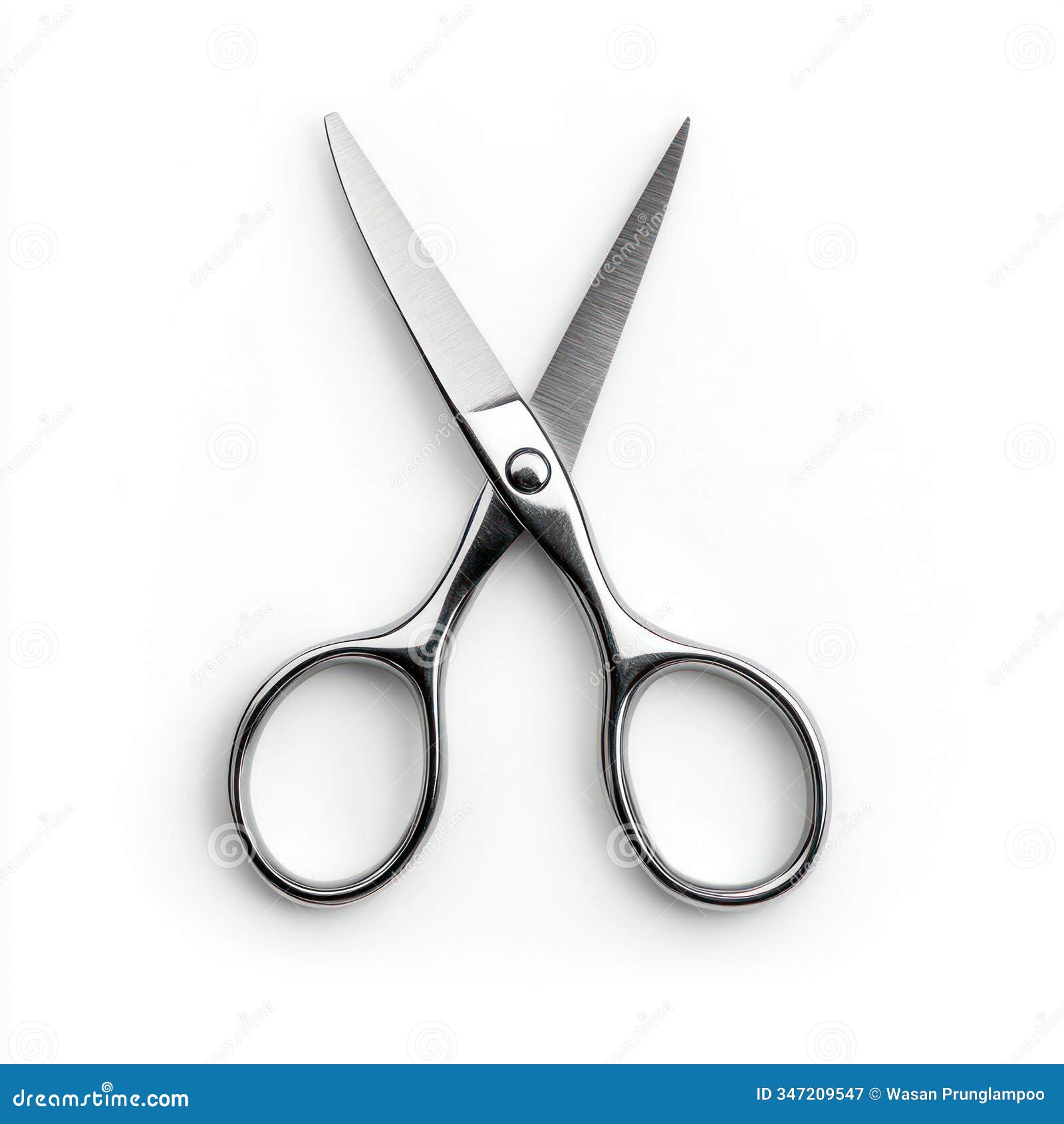 A Pair of Sharp Stainless Steel Scissors on a White Background Isolated ...