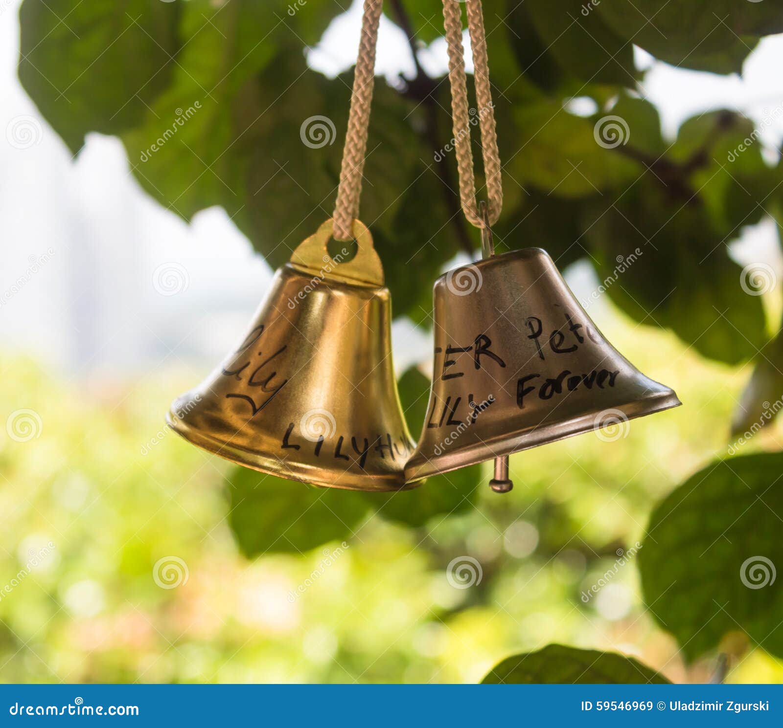 A pair of shiny bells stock image. Image of copper, reflection - 59546969