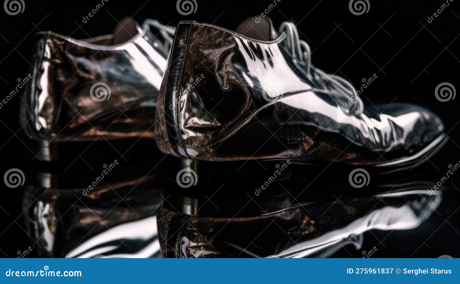 A Pair of Shiny Shoes on a Reflective Surface. AI Generative Image ...