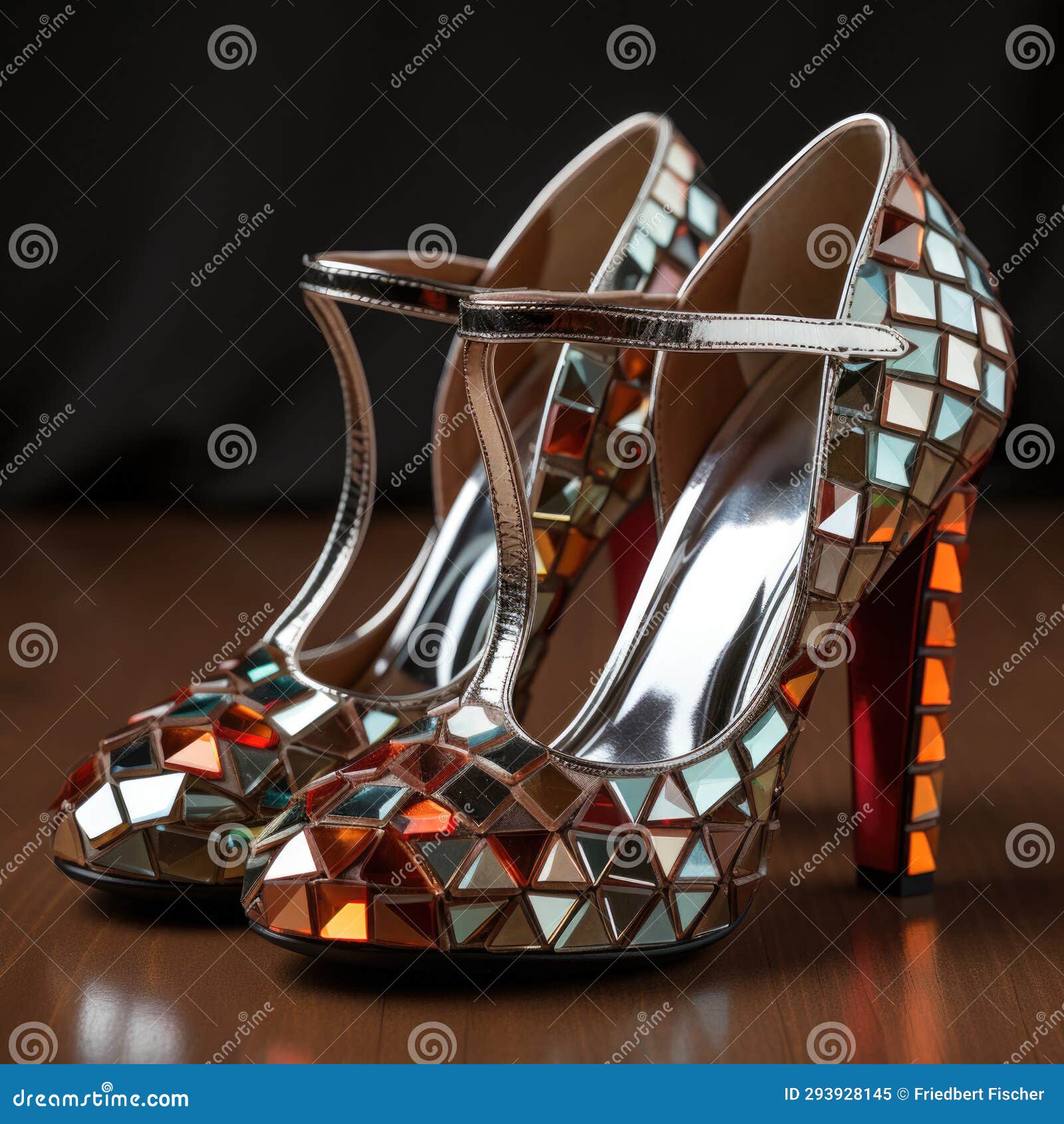 A Pair of Shiny Shoes on a Wooden Floor Stock Illustration ...