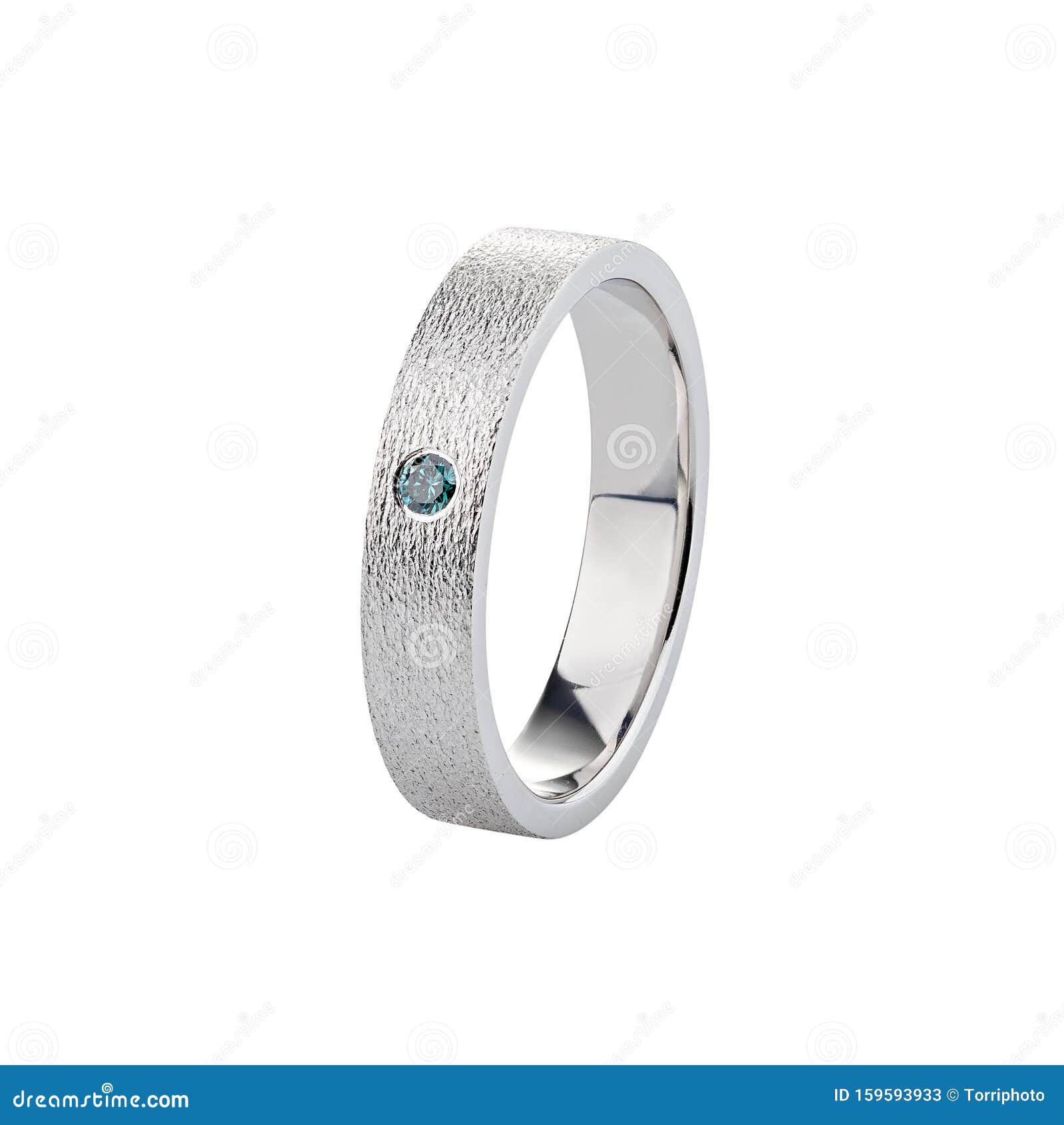 Pair of Silver Wedding Rings with Textured Surface Isolated on White ...