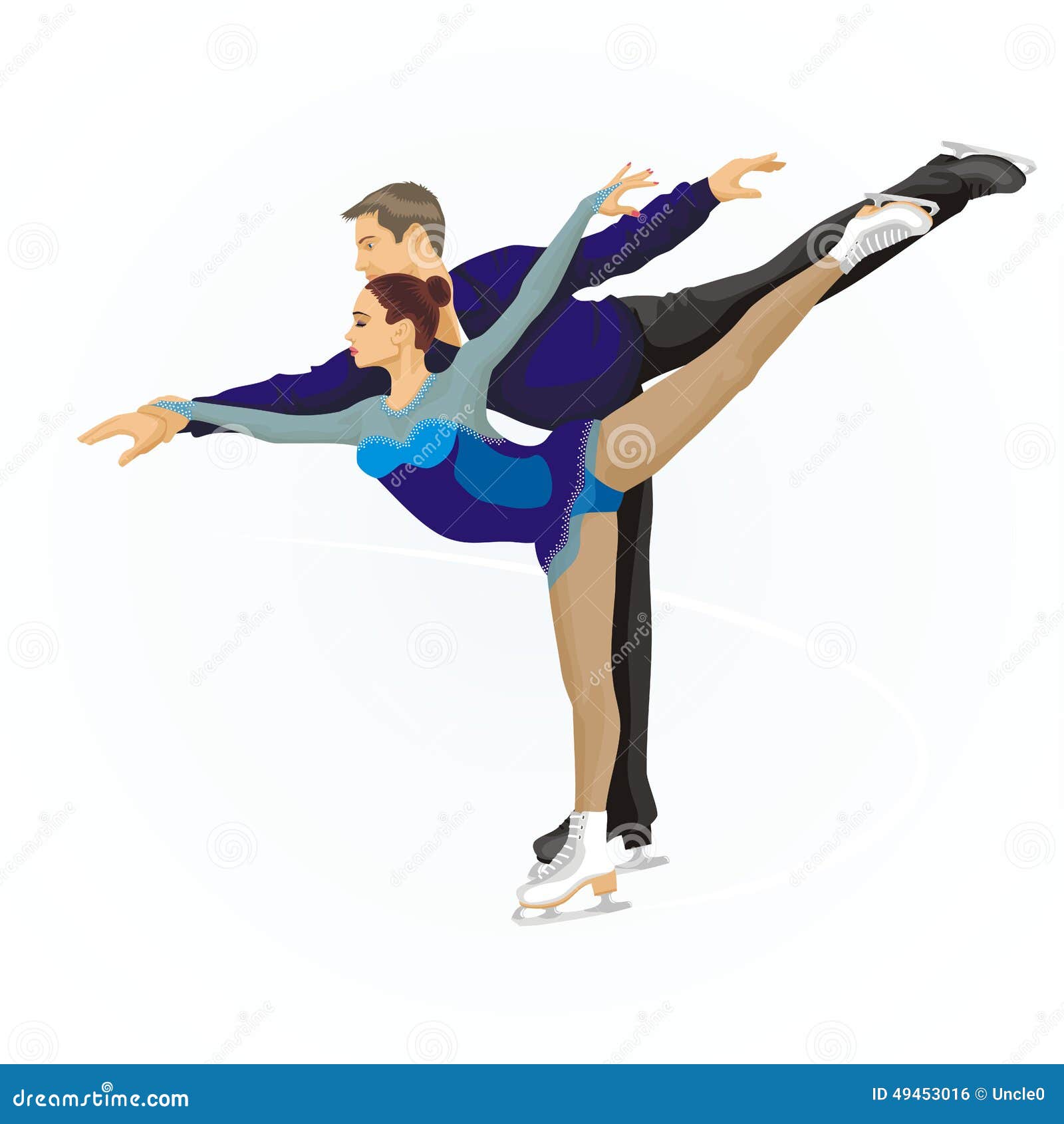 Pair Skating Vector Illustration | CartoonDealer.com #49453016