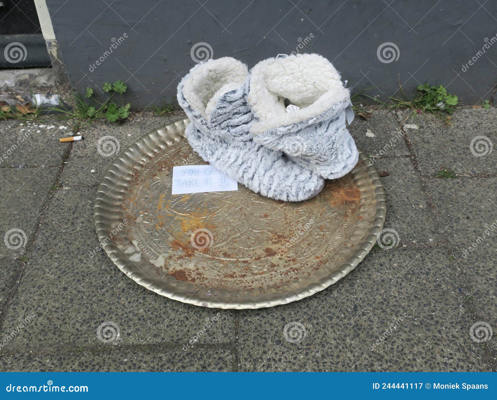 Pair of Slippers To Take on a Tray Stock Image - Image of green, away ...